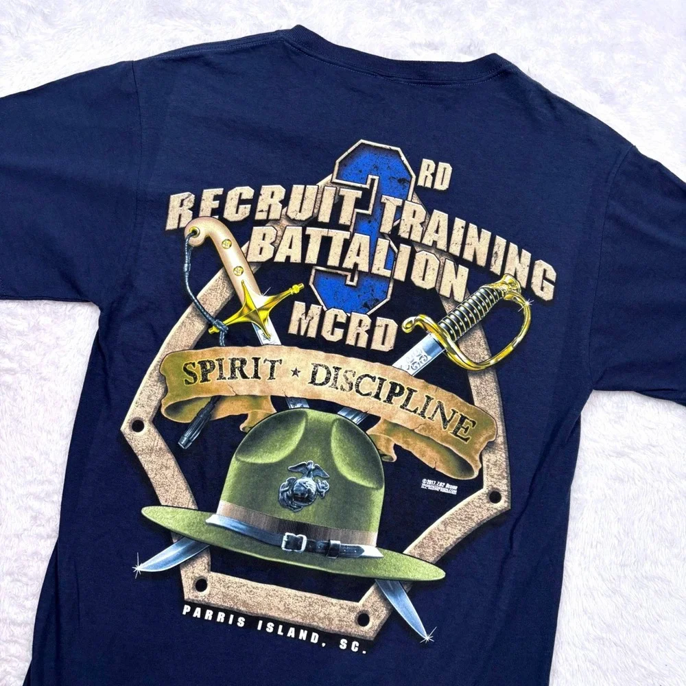 7.62 Design | Shirts | Usmc Marine Core Tshirt Men S Blue Parris Island ...
